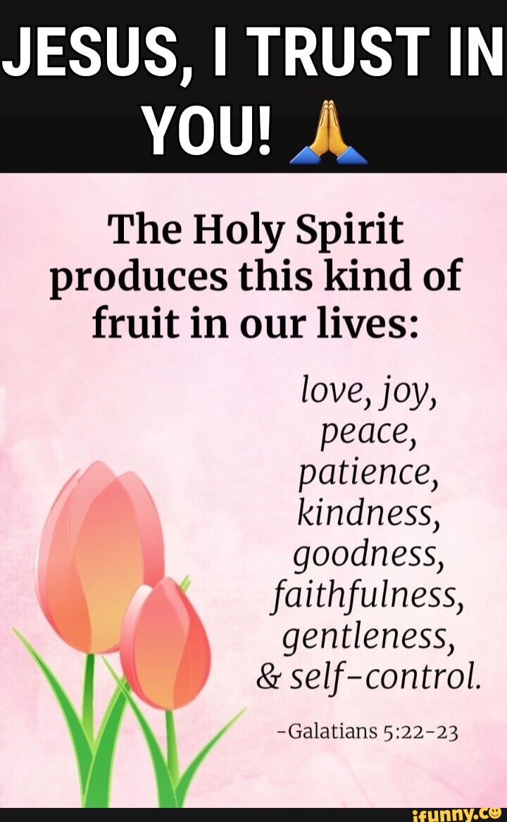 JESUS, I TRUST IN YOU! The Holy Spirit produces this kind of fruit in ...
