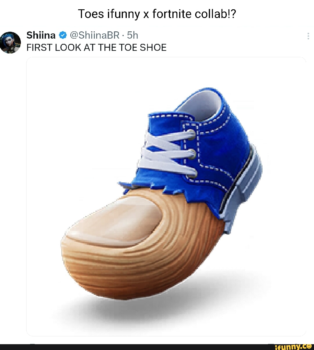 Toes ifunny x fortnite collab!? Shiina @ShiinaBR- FIRST LOOK AT THE TOE ...