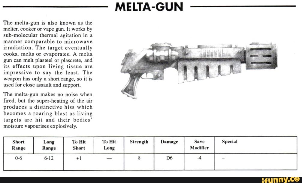 MELTA-GUN The melta-gun is also known as the masher, cooker or vape gun ...