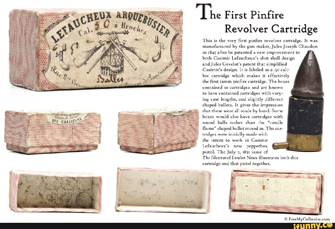 The First Pinfire Revolver Cartridge 'This is the very first pinfire ...