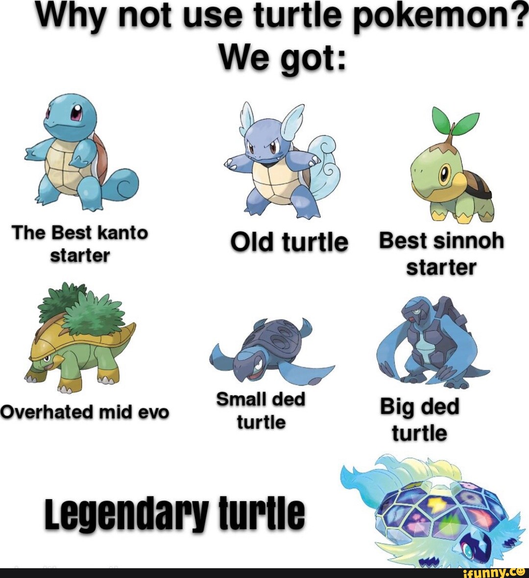 Why not use turtle pokemon? We got: Th B tk e Best kanto Old turtle ...