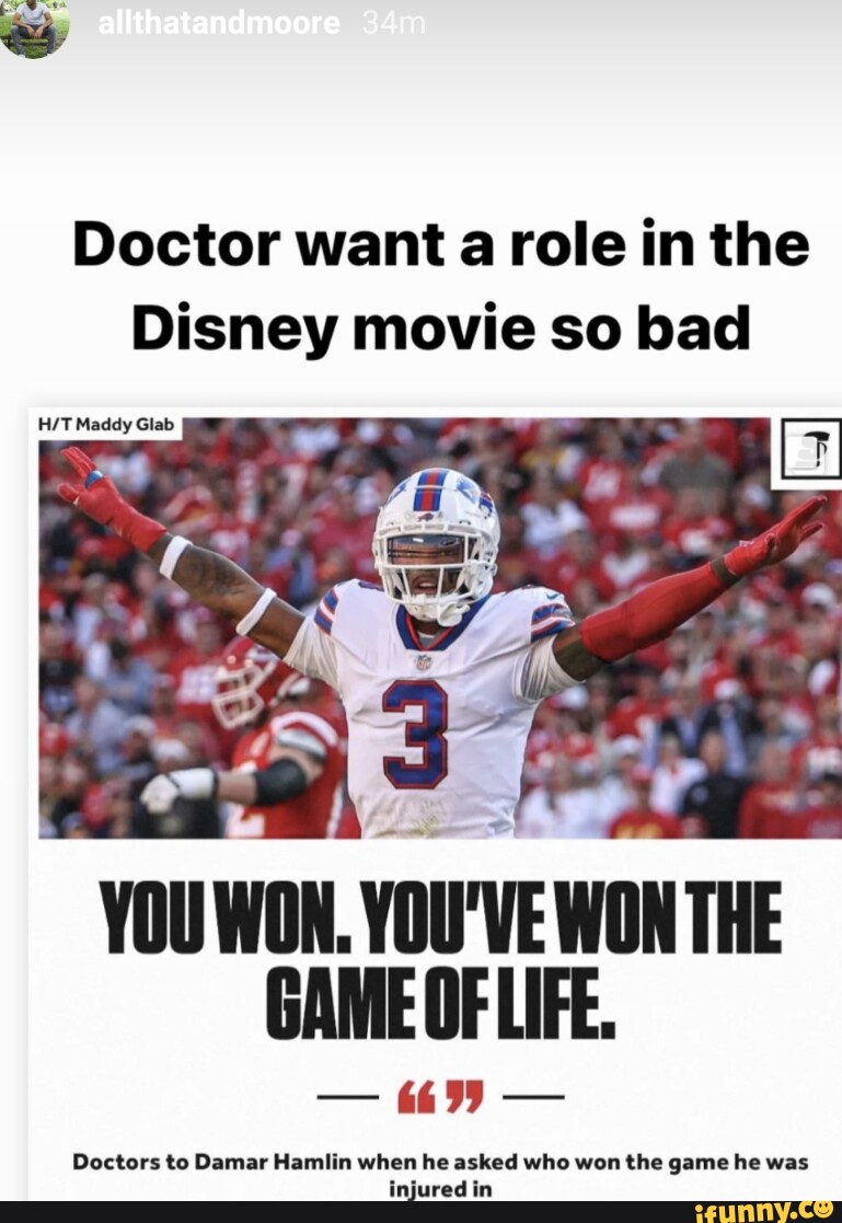 Allthatandmoore Doctor want a role in the Disney movie so bad YOU WON ...
