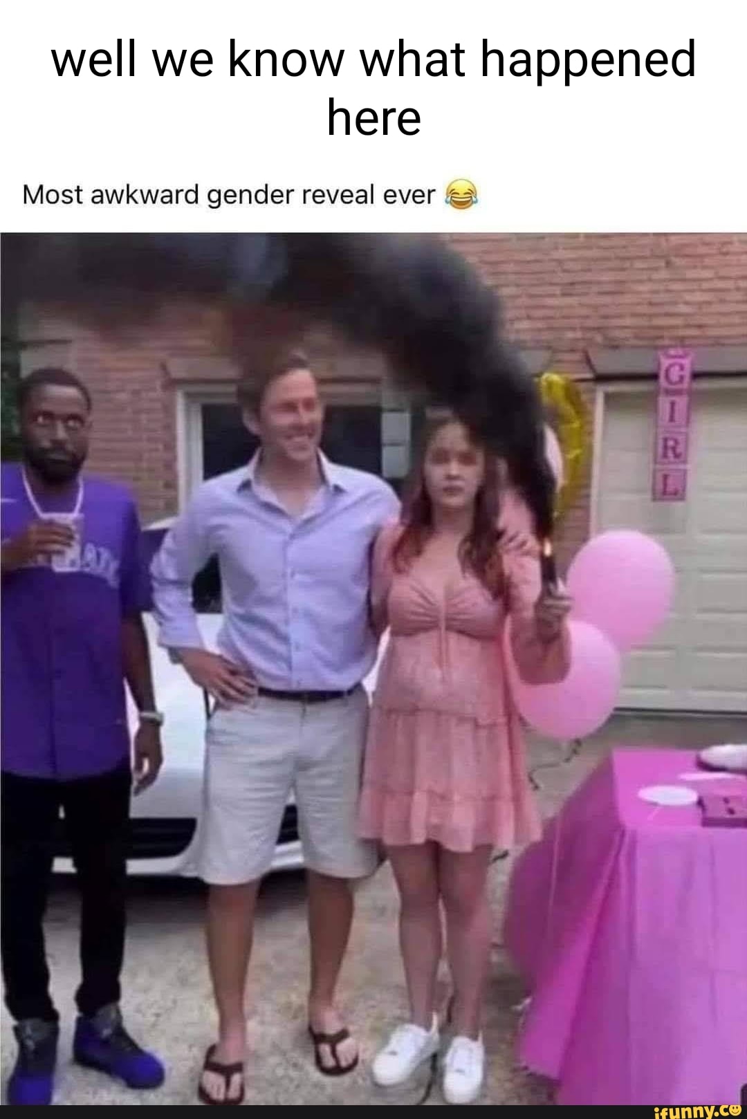 Well we know what happened here Most awkward gender reveal ever - iFunny