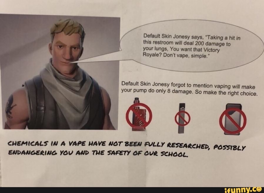 Default Skin Jonesy says, "Taking a hit in this restroom will deal 200 ...
