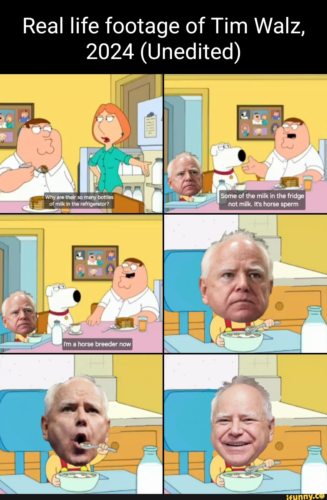 Real life footage of Tim Walz, 2024 (Unedited) Some of the milk in the ...