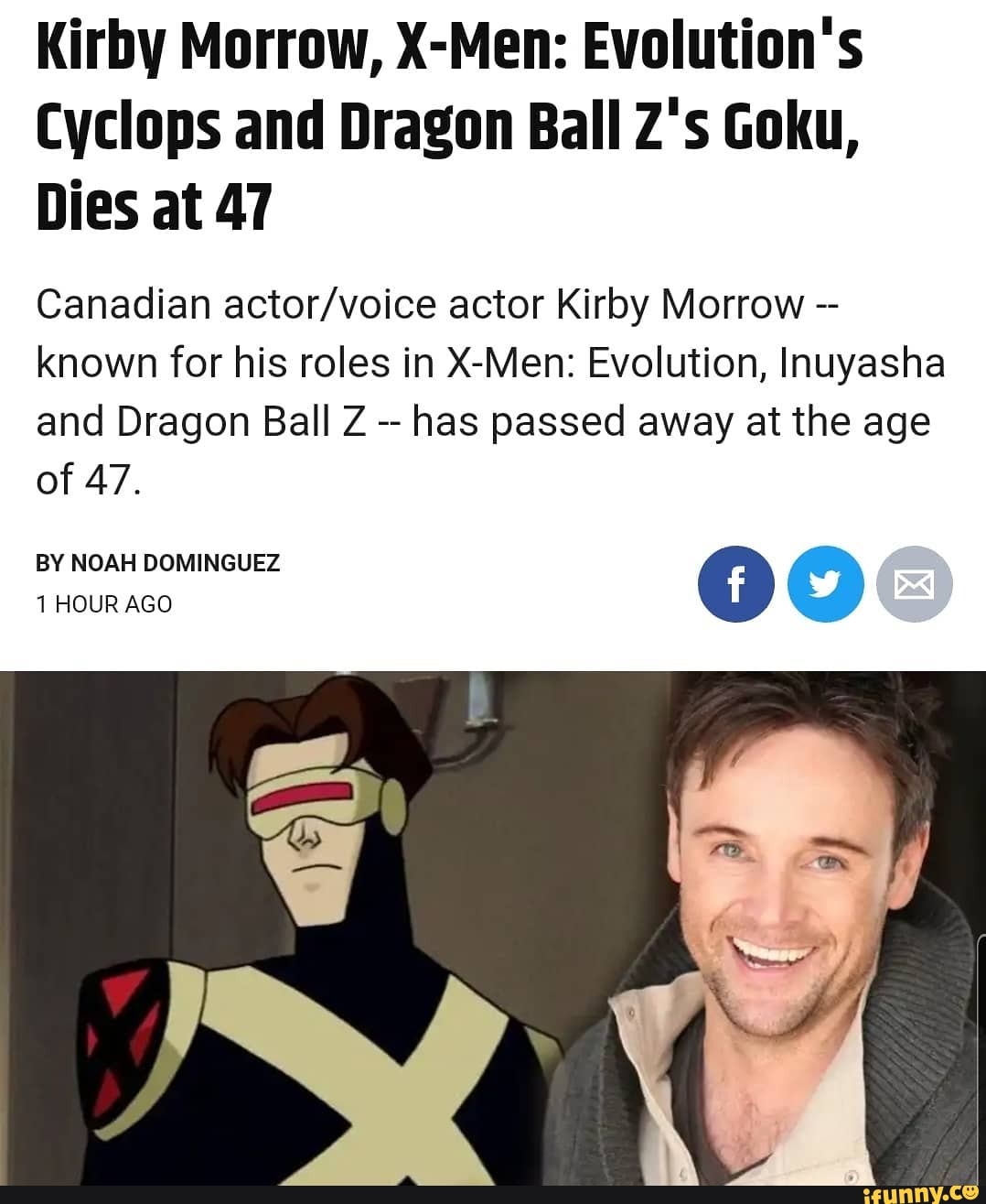 Kirby Morrow, X-Men: Evolution's Cyclops and Dragon Ball Z's Goku, Dies ...
