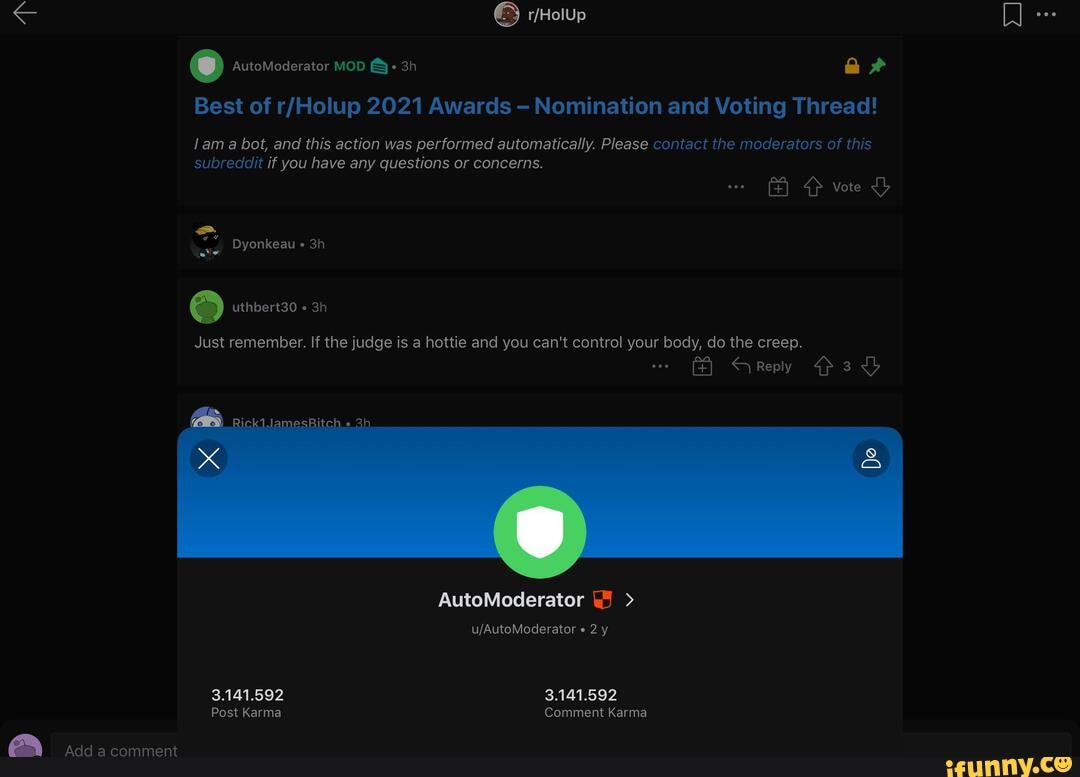 6 AutoModerator MOD ar Best of 2021 Awards Nomination and Voting Thread ...