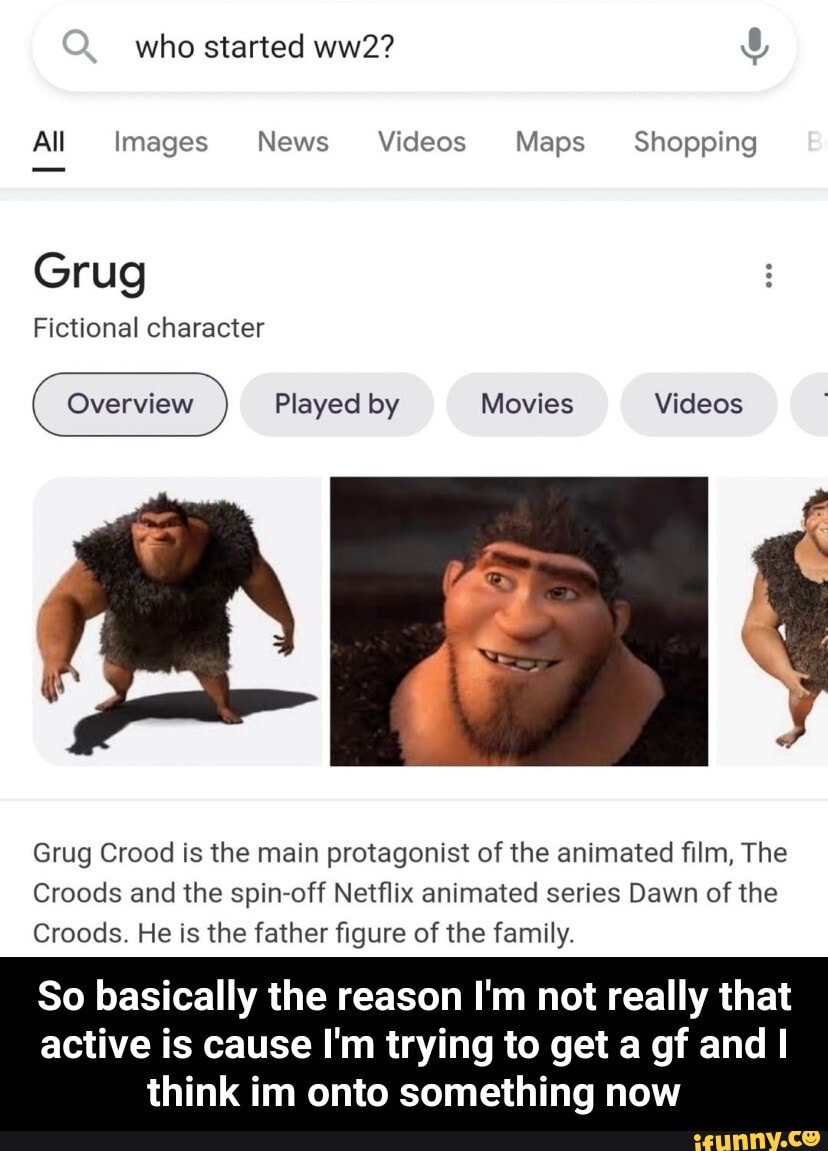 Who started All Images News Videos Maps Shopping BB Grug Fictional ...