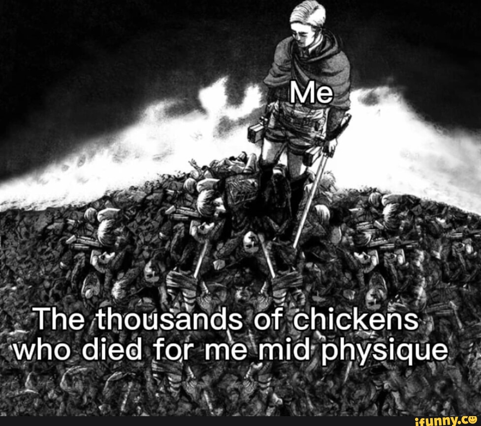 The thousands of chickens who died for me mid physique - iFunny