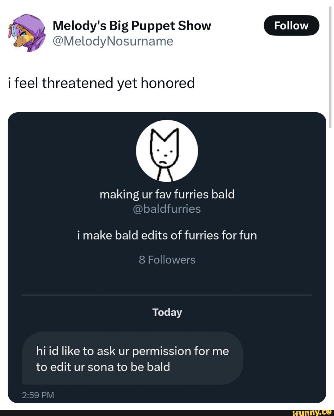 Melody's Big Puppet Show Follow i feel threatened yet honored making ur ...