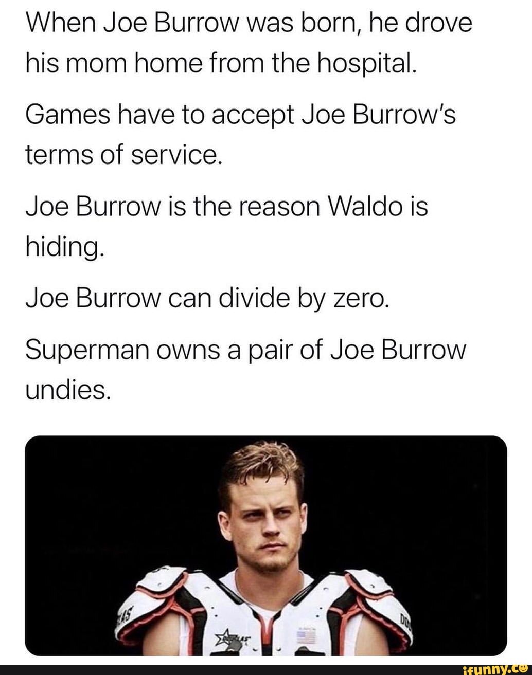 When Joe Burrow was born, he drove his mom home from the hospital ...