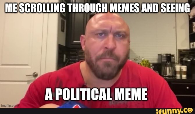 ME SCROLLING THROUGH MEMES AND SEEING APOLITICAL MEME - iFunny