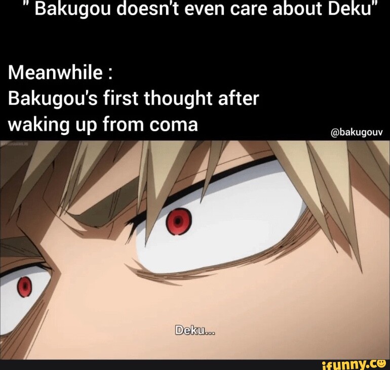 Bakugou doesnt even care about Deku' @bakugouv Meanwhile : Bakugou's ...