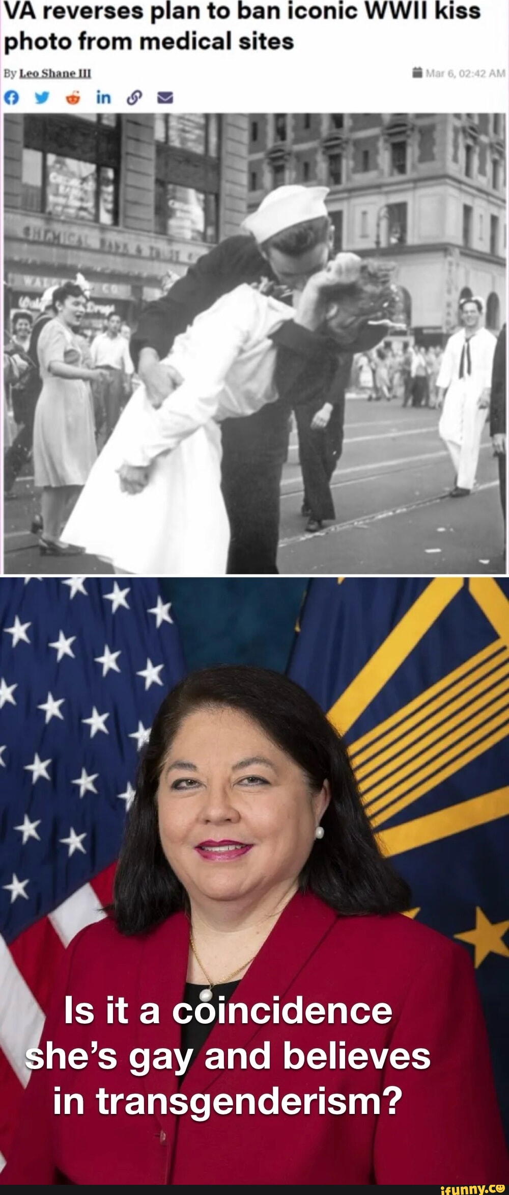 VA reverses plan to ban iconic WWII kiss photo from medical sites By ...
