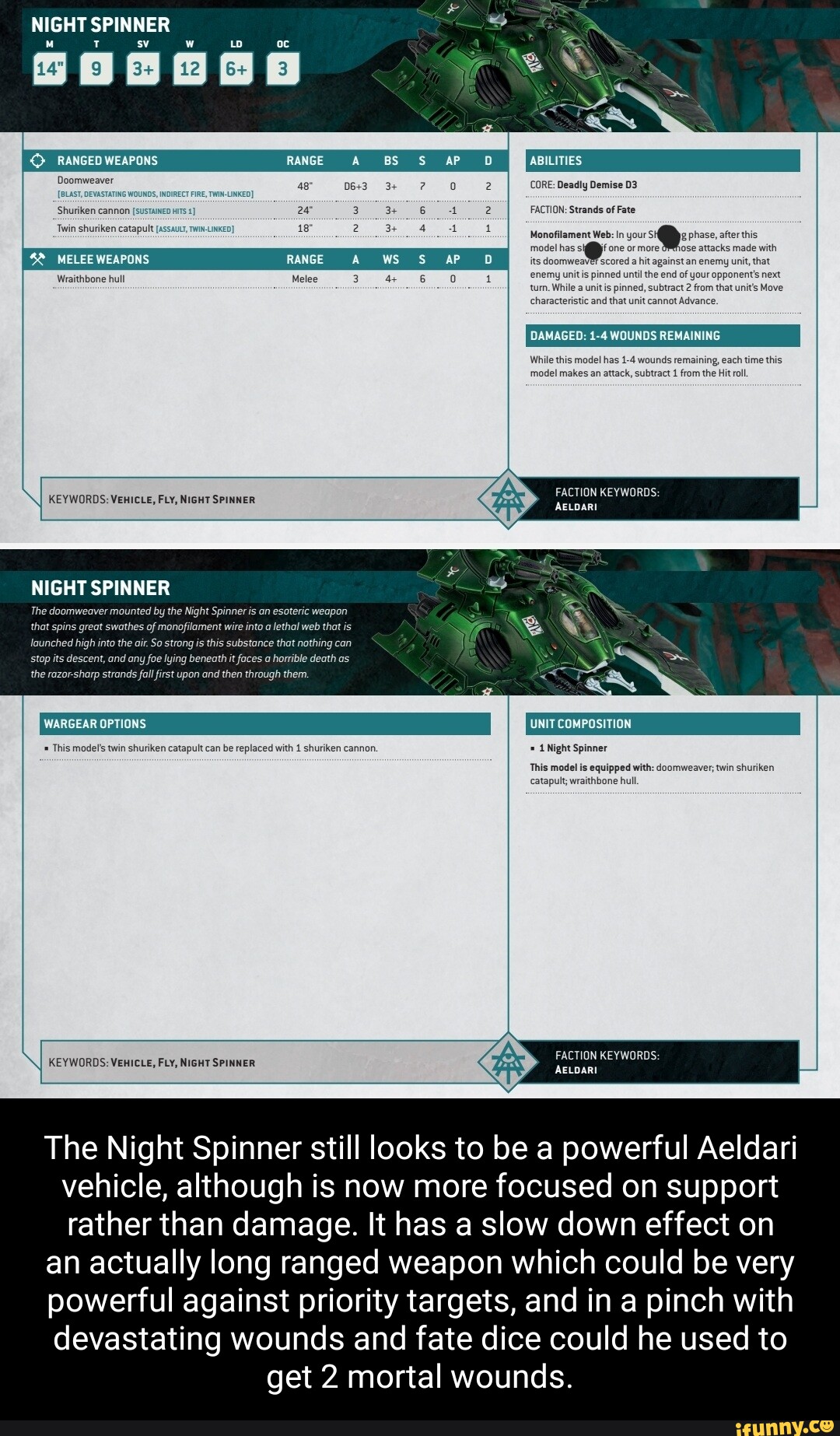 NIGHT SPINNER ' RANGED WEAPONS I CORE: Deadly Demise 03 WOUNDS ...