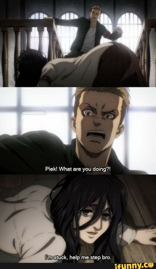 Piek! What are you doing?! Stuck, help me step bro. - iFunny