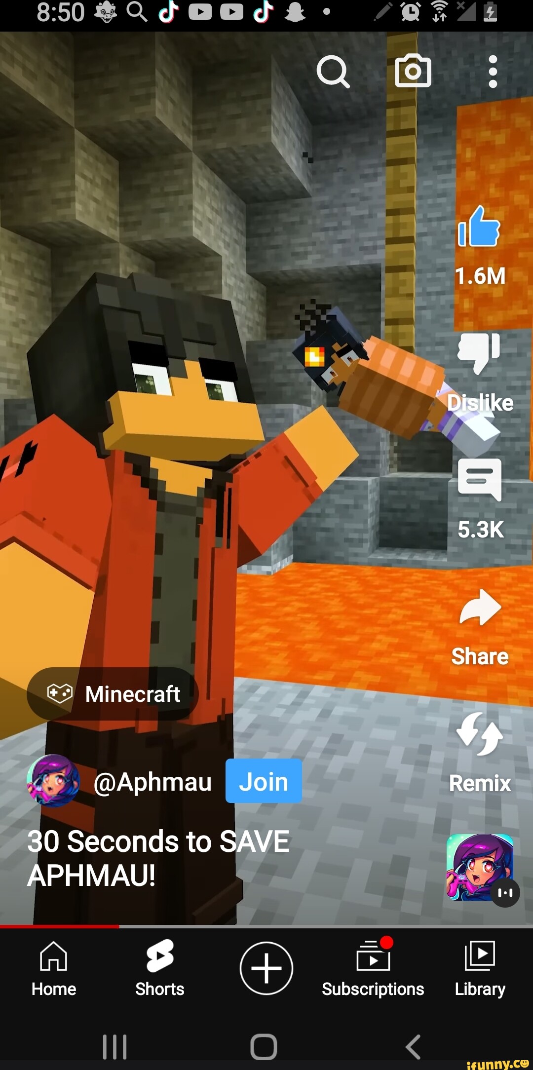 Minecraft Join Remix 30 Seconds to SAVE APHMAU! Home Shorts ...