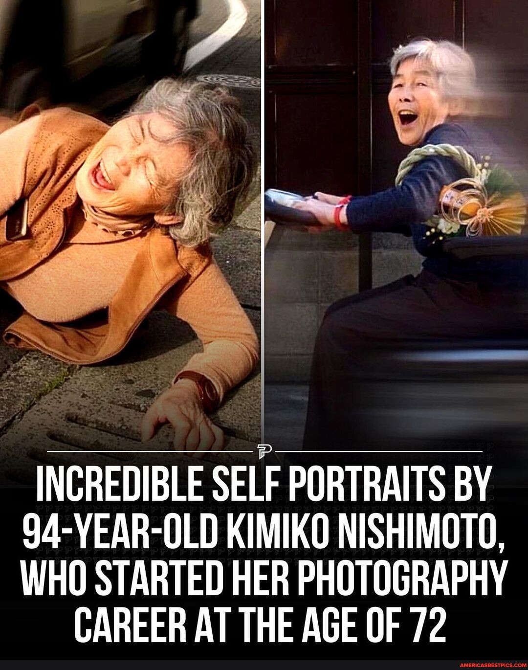 Swipe to see some of photographer Kimiko Nishimotos self portraits ...