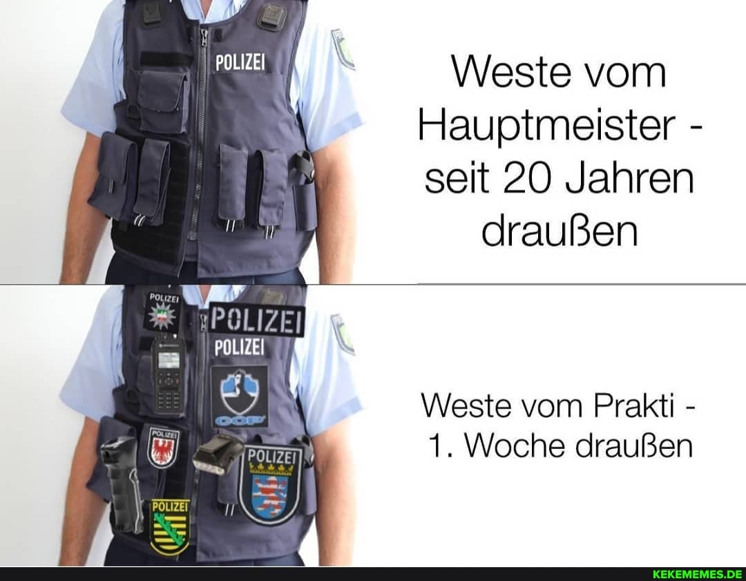 POLIZEI POLIZEI Weste vom Hauptmeister - seit 20 Jahren draußen Weste ...