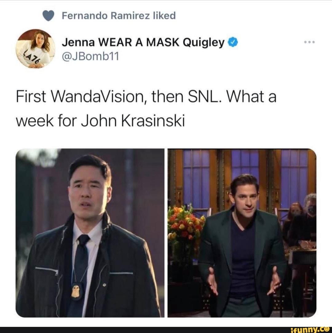 Fernando Ramirez liked Jenna WEAR A MASK Quigley First Wandealvision ...