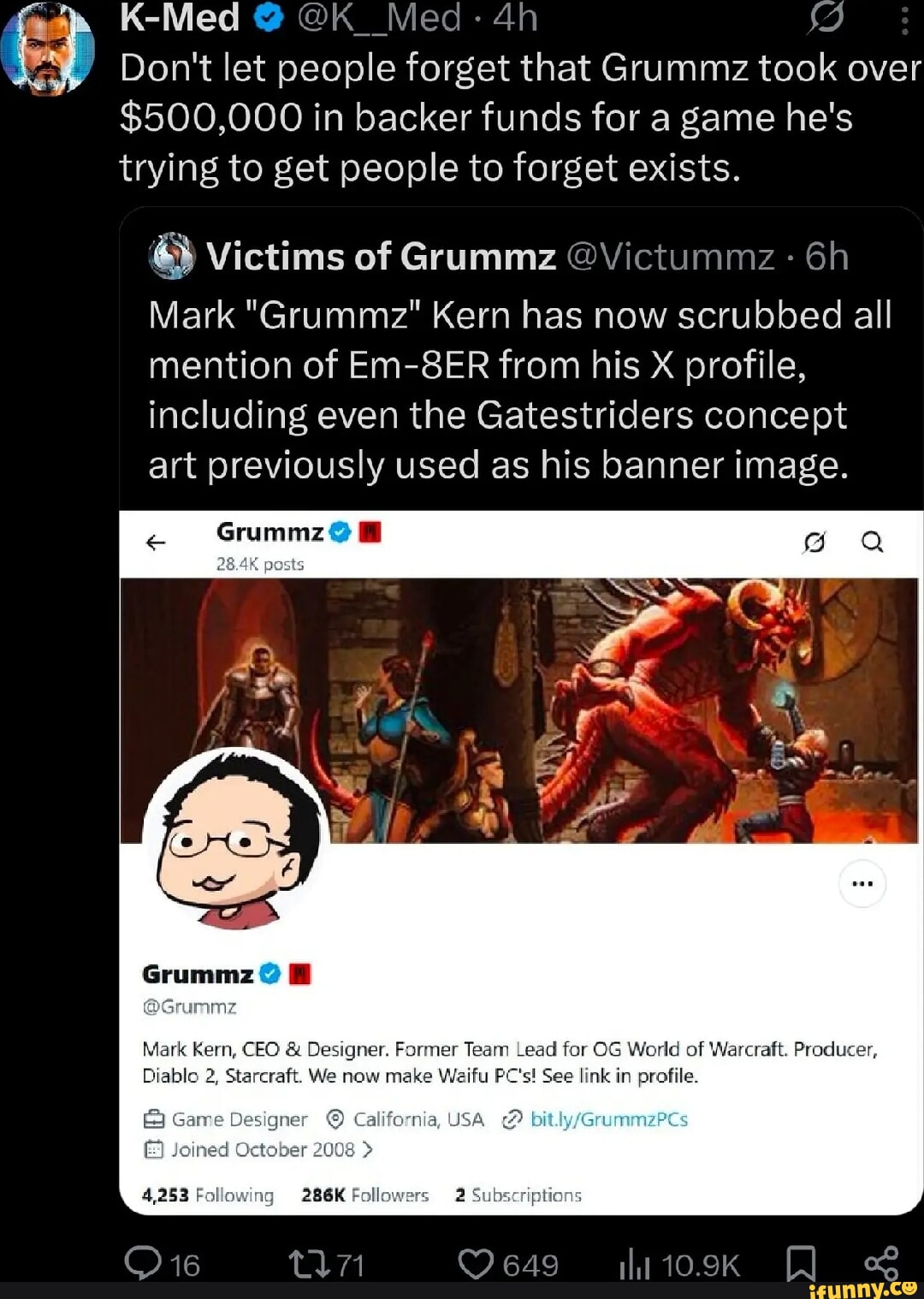 K-Med @ @K_ _Med- Don't let people forget that Grummz took over ...