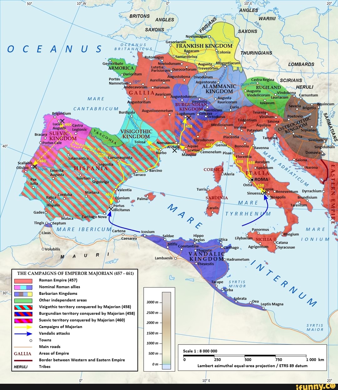 BRITONS WARINI LOMBARDS SCIRIANS\ AXONS ANGLES SAXON OCEANUS US ...