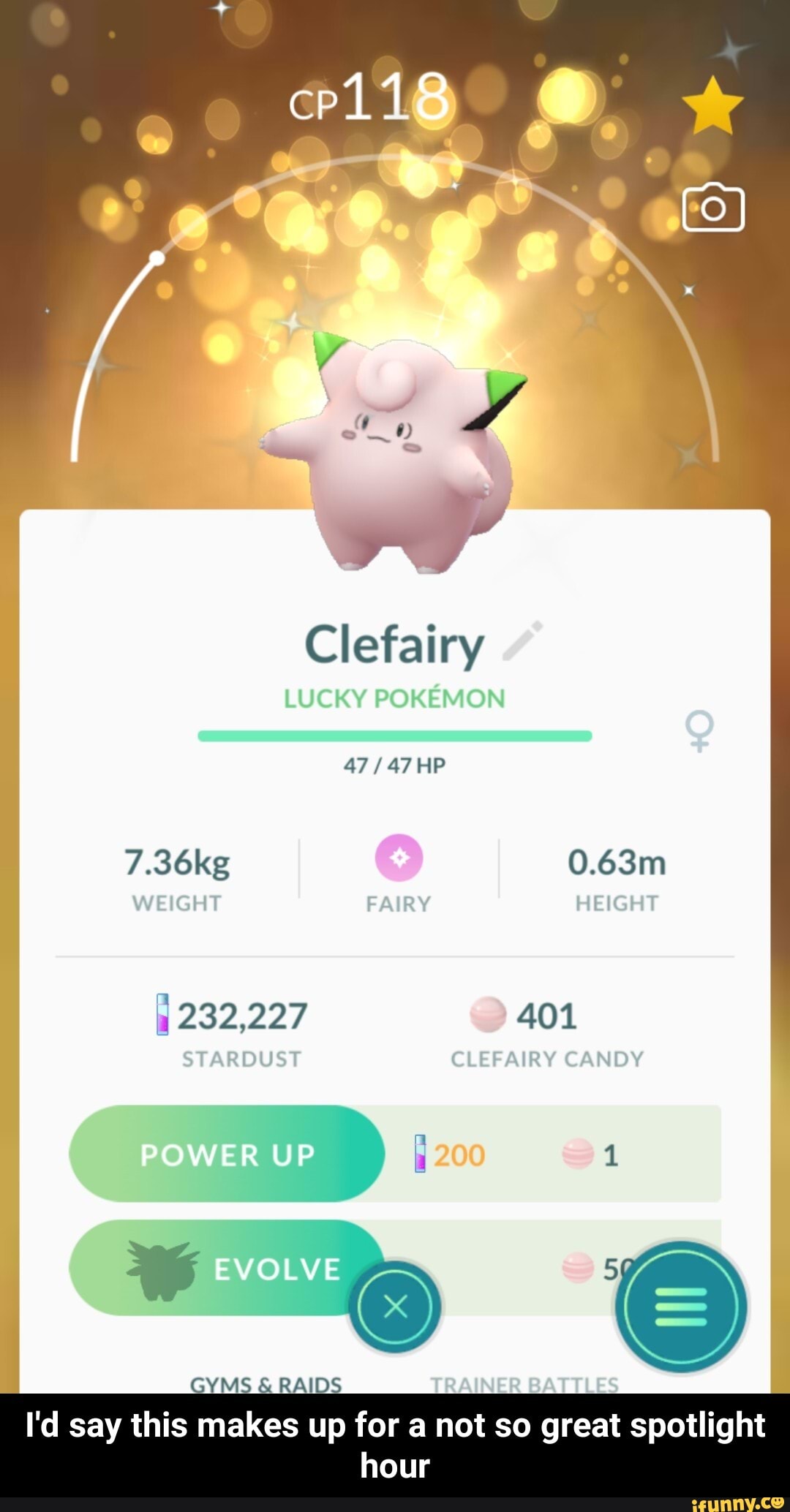 Clefairy I'd say this makes up for a not so great spotlight hour - I'd ...