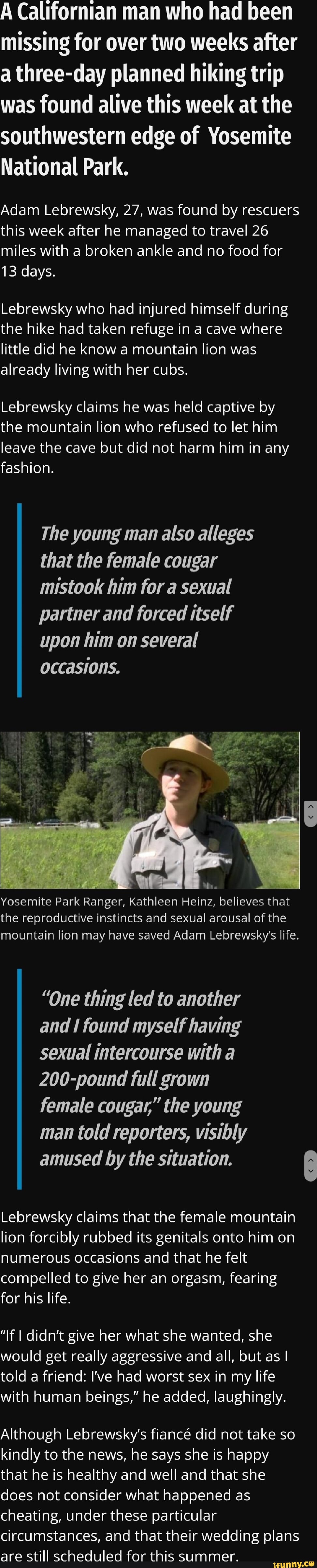 A Californian man who had been missing for over two weeks after a three ...