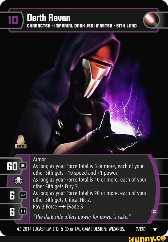 ) Darth Revan CHARACTER - IMPERIAL DARK JEDI MASTER SITH LORD Armor As ...