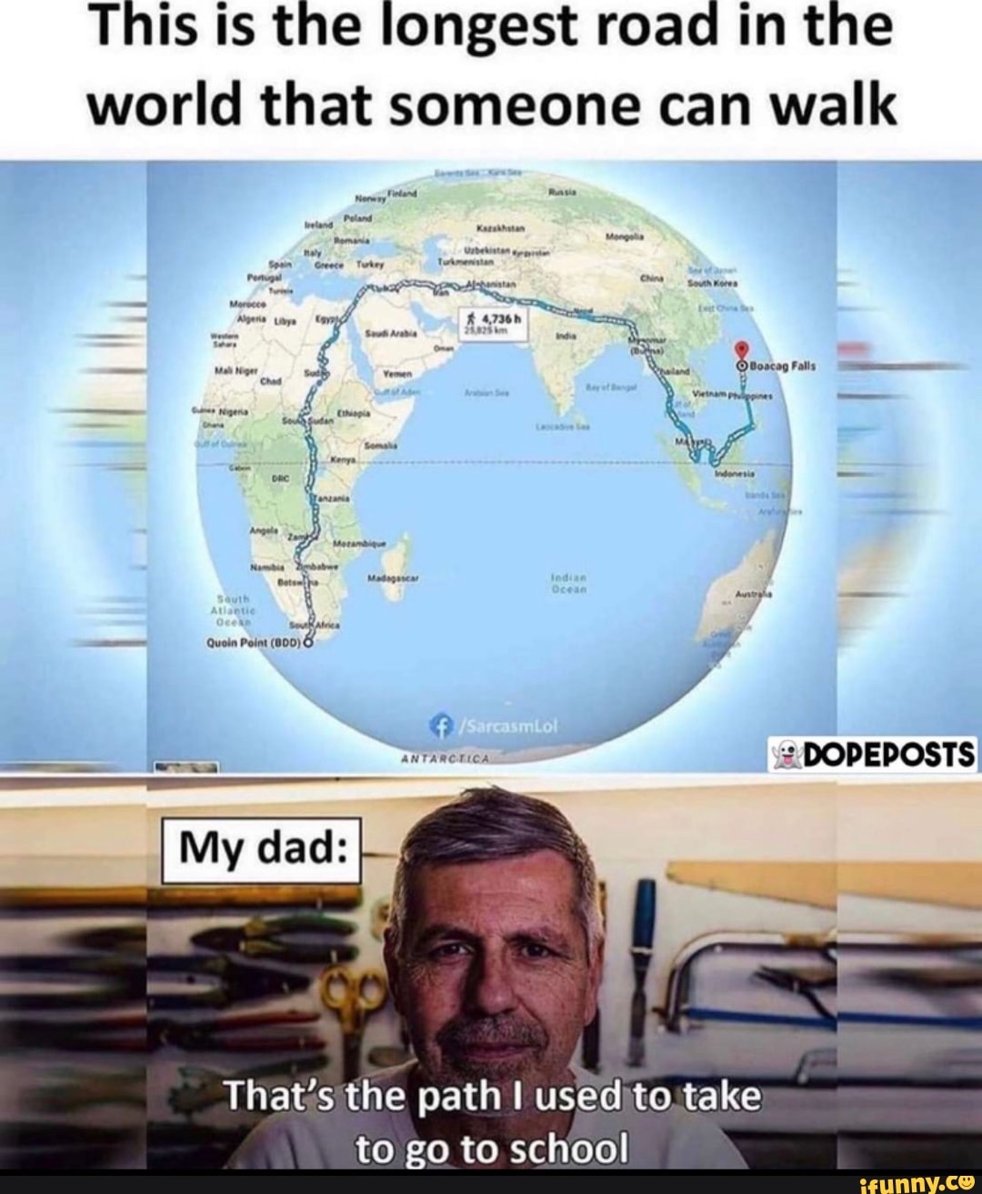 This is the longest road in the world that someone can walk Qver Feem ...