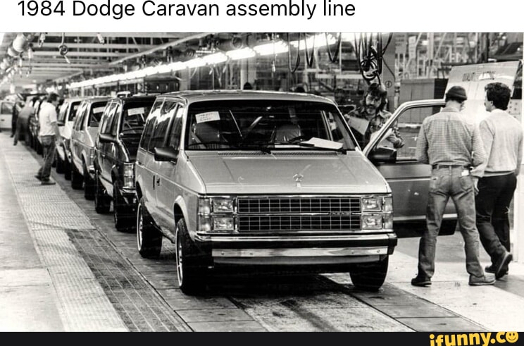 1984 Doage Caravan assembly line - iFunny