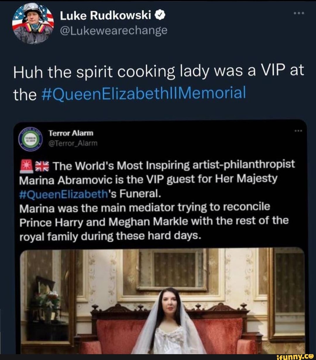 Luke Rudkowski @ Huh the spirit cooking lady was a VIP at the # ...