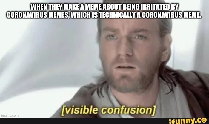 WHEN THEY MAKE A MEME ABOUT BEING IRRITATED BY; CORONAVIRUS MEMES ...