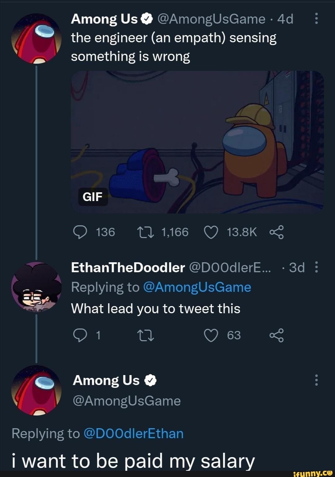 Among Us @ @AmongUsGame - the engineer (an empath) sensing mm something ...