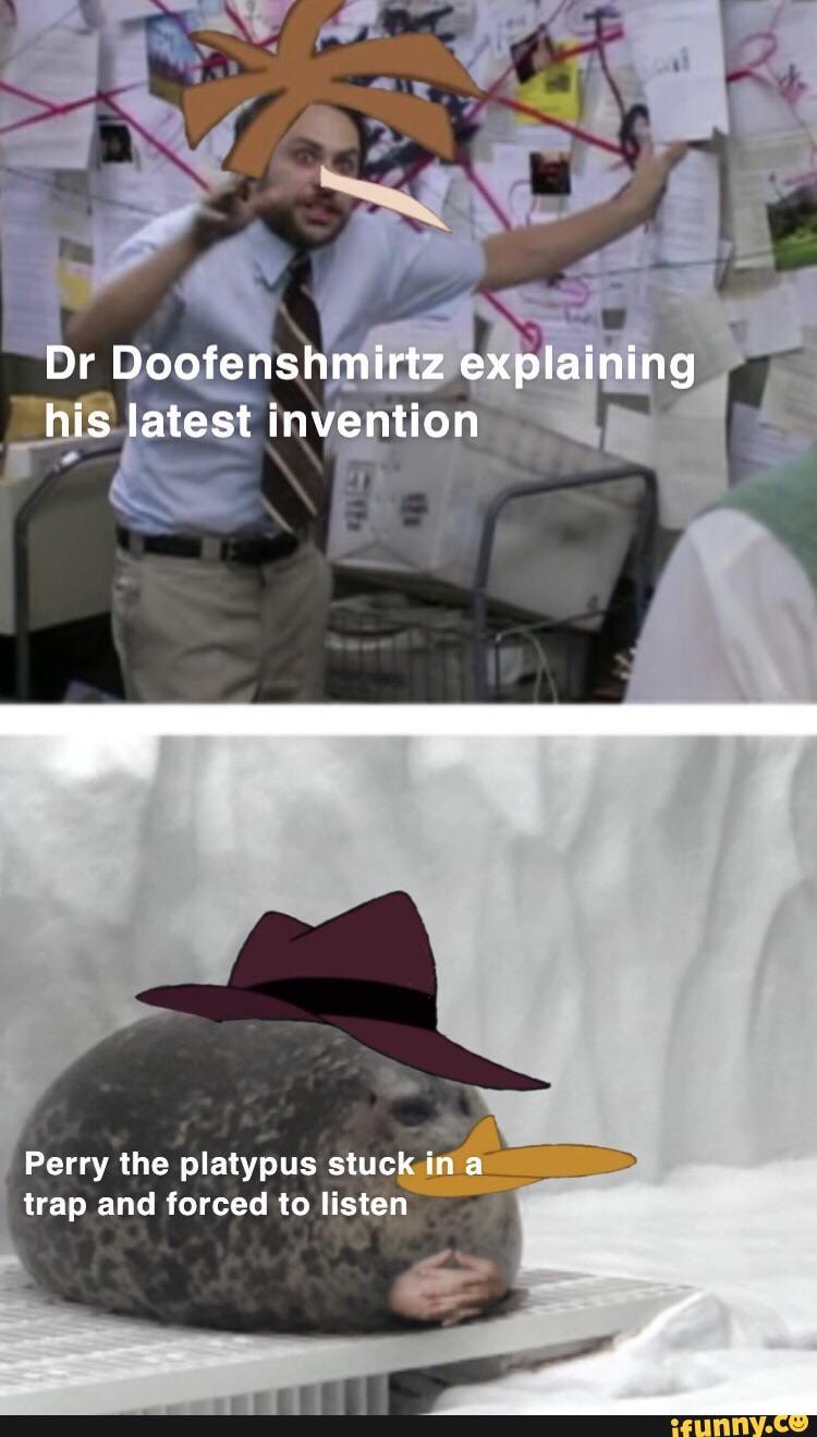Dr Doofenshmirtz explaining his latest invention Perry the platypus ...
