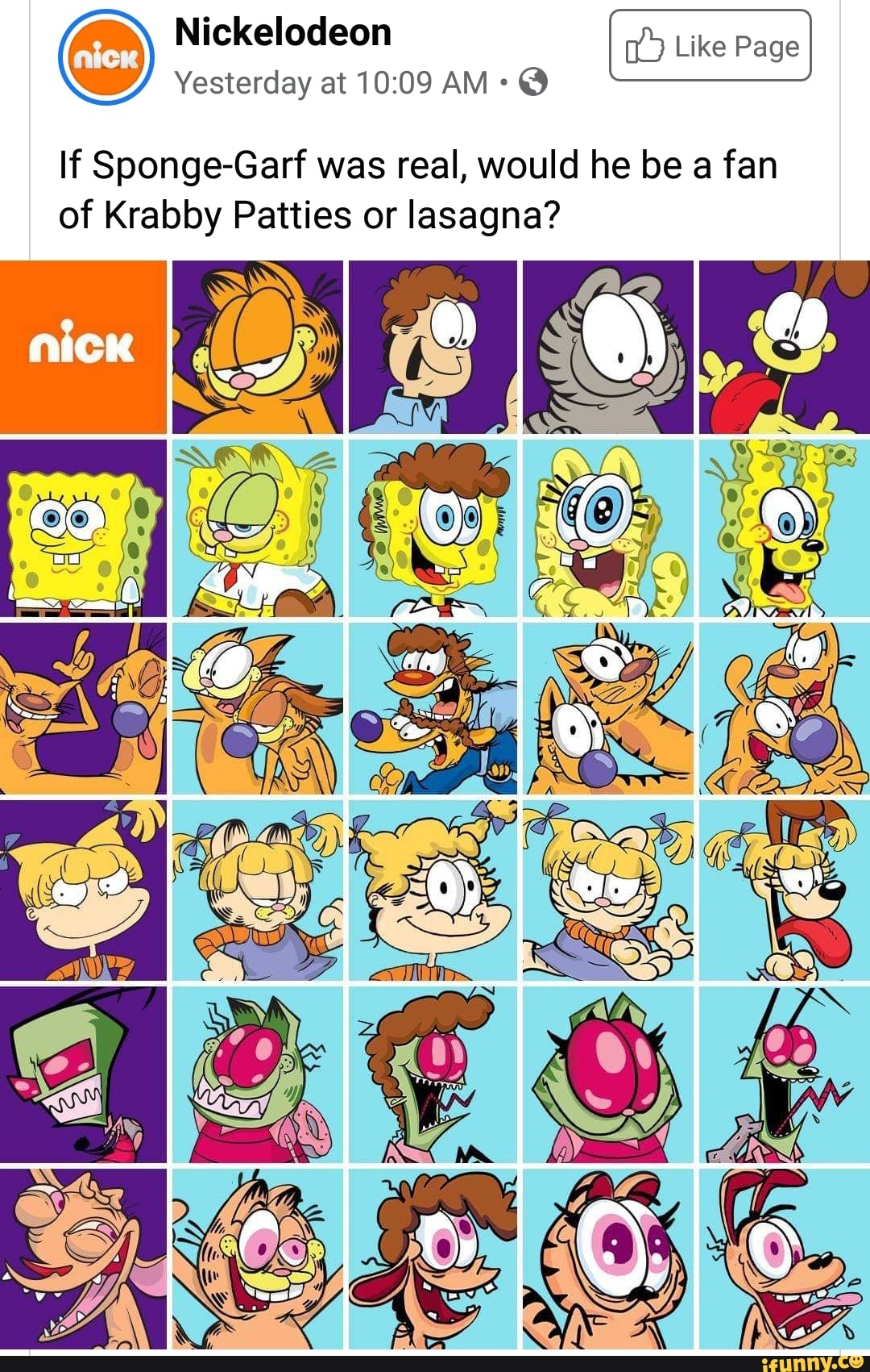 Nickelodeon If Sponge-Garf was real, would he be a fan of Krabby ...
