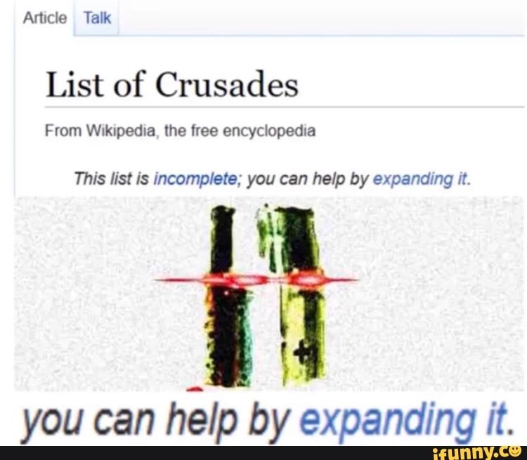 Article Talk List of Crusades From Wikipedia, the free encyclopedia ...