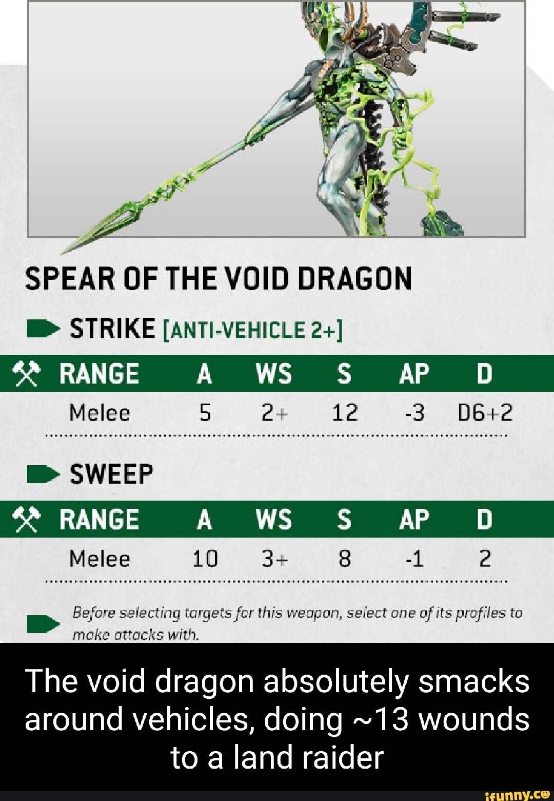 Fe SPEAR OF THE VOID DRAGON STRIKE [ANTI-VEHICLE 2+] -1) [0] 5 I S_ I ...