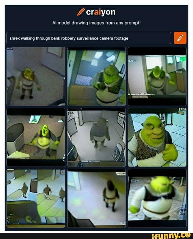 @ craiyon 'Al model drawing images from any prompt! shrek walking ...