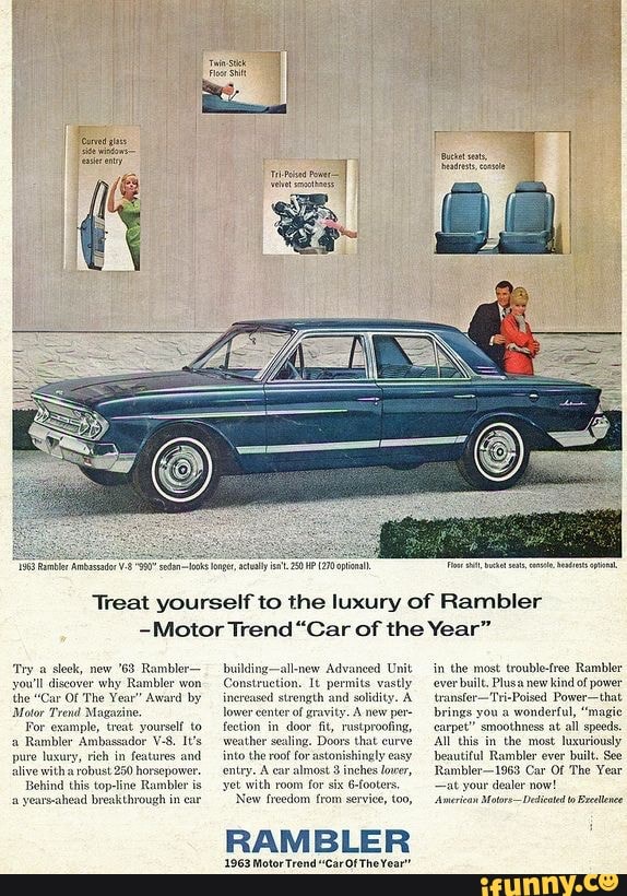 196 Rambler Ambassador sedan-locs loge, actl ist. 20 HP (270 optional ...