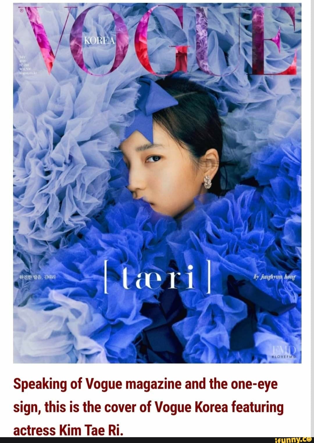 Rr Speaking of Vogue magazine and the one-eye sign, this is the cover ...