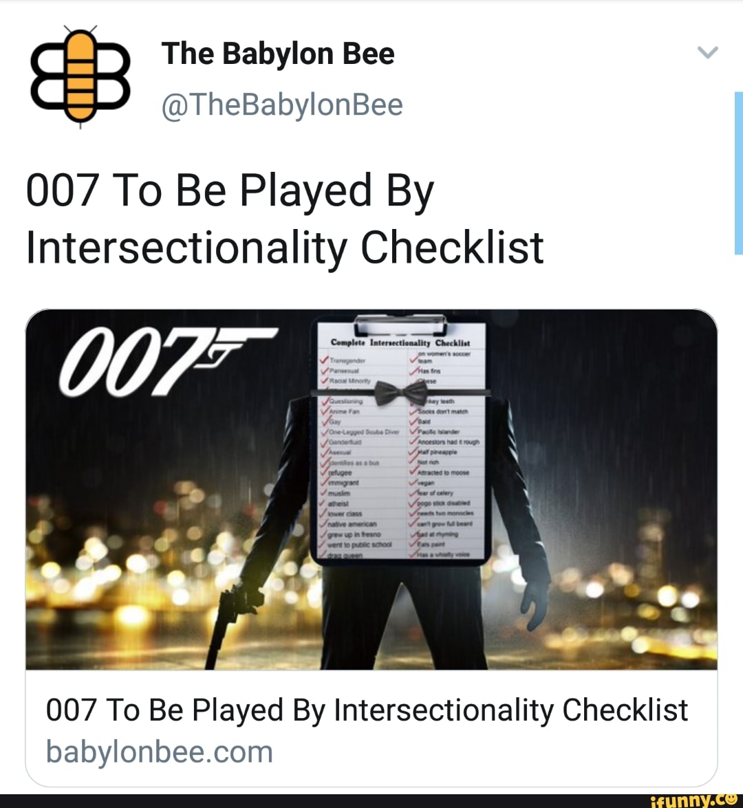 007 To Be Played By Intersectionality Checklist 007 To Be Played By ...