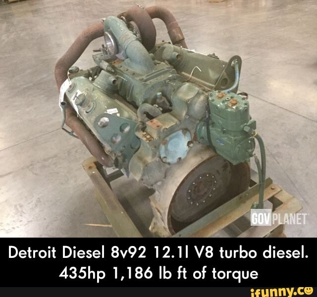 Detroit Diesel 8v92 12.1I V8 turbo diesel. 435hp 1,186 Ib ft of torque ...