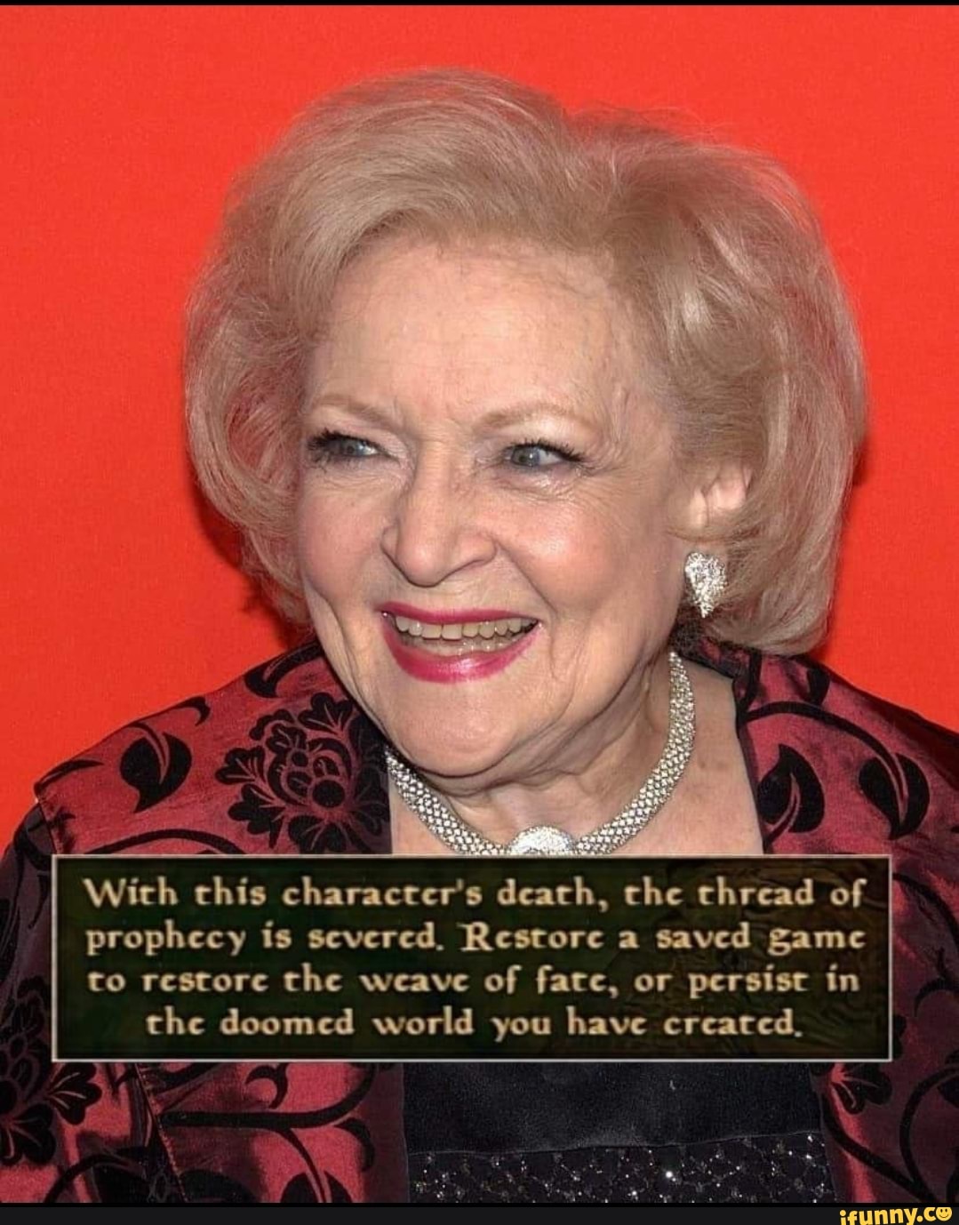 Wich chis character's death, the thread of prophecy is severed. Restore ...