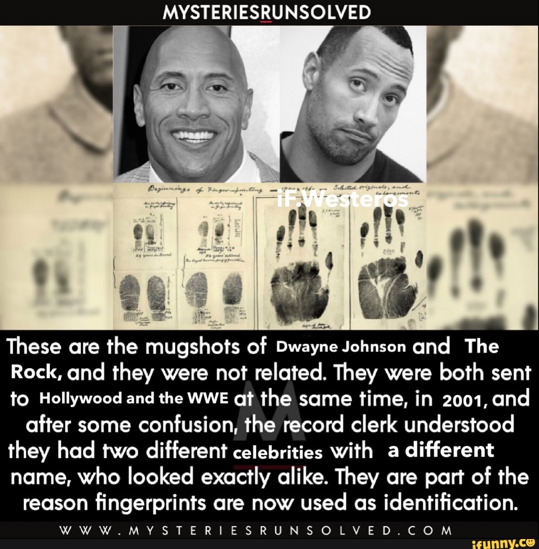 MYSTERIESRUNSOLVED These are the mugshots of Dwayne Johnson and The ...
