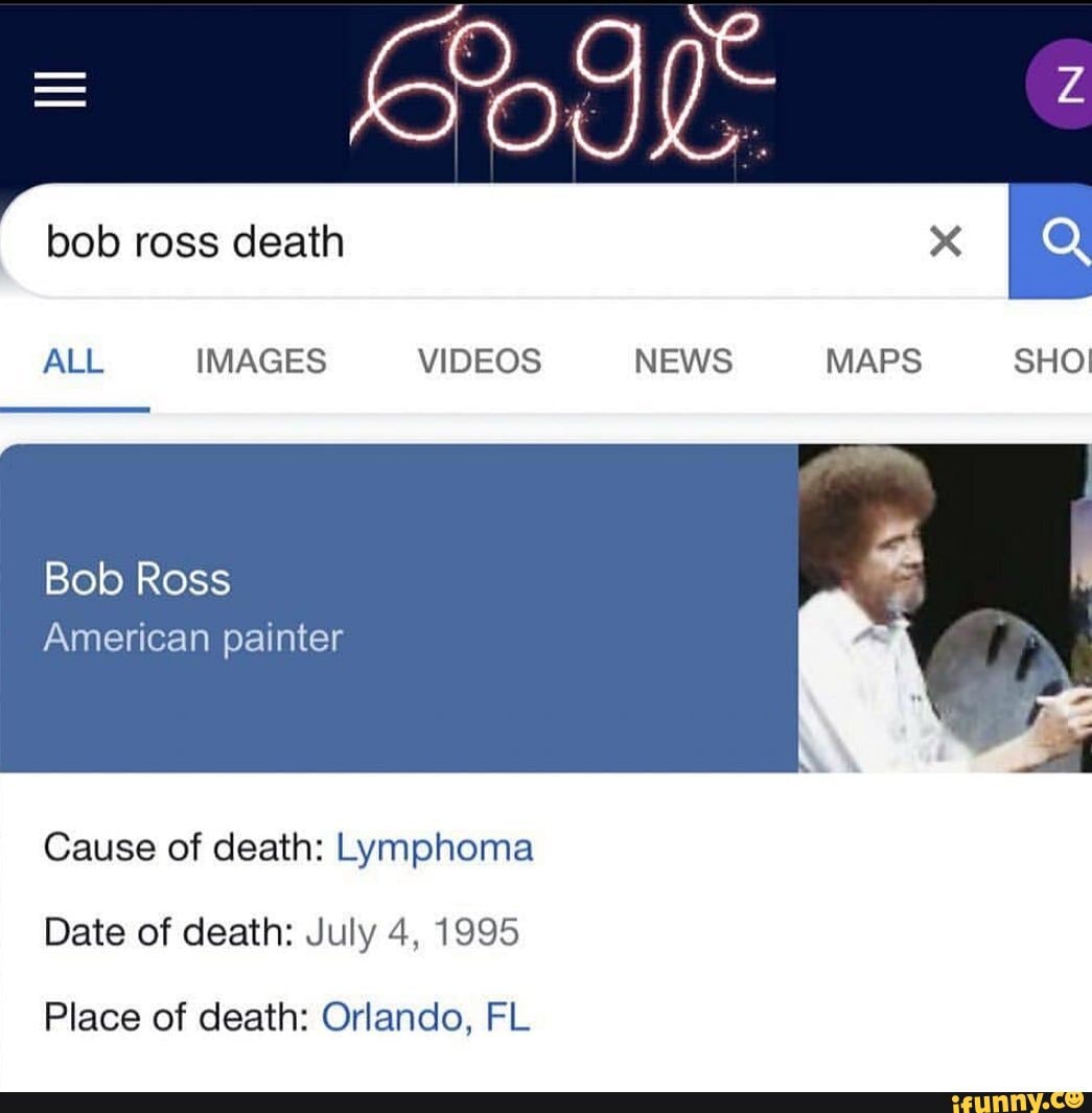 Bob ross death ALL IMAGES VIDEOS NEWS MAPS SHO! Bob Ross American ...