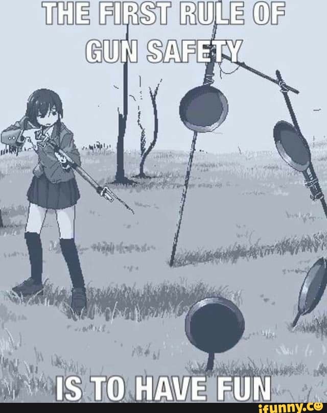THE FIRST RULE OF GUN SAFETY IS TO HAVE FUN - iFunny