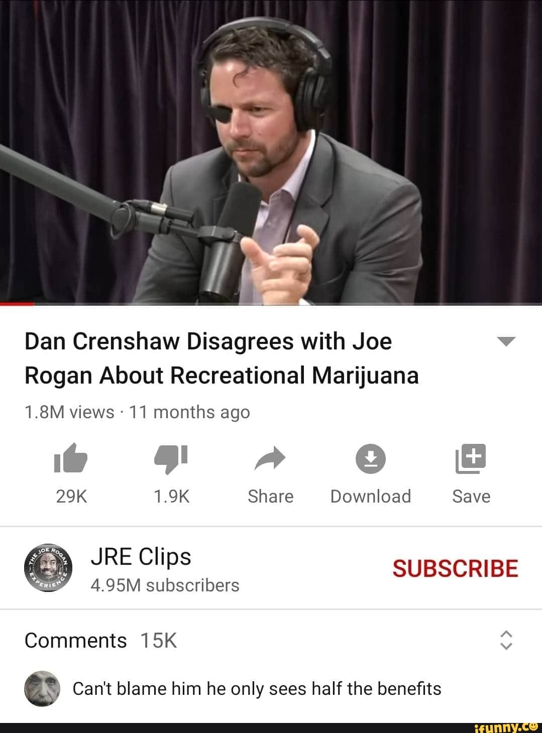 Dan Crenshaw Disagrees with Joe Dá Rogan About Recreational Marijuana ...