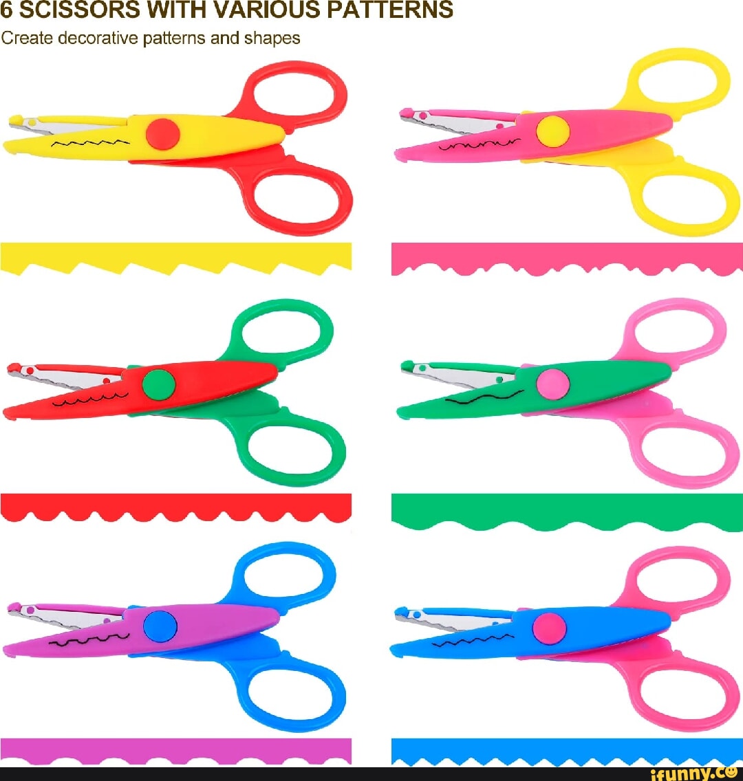 6 SCISSORS WITH VARIOUS PATTERNS Create decorative patterns and shapes ...