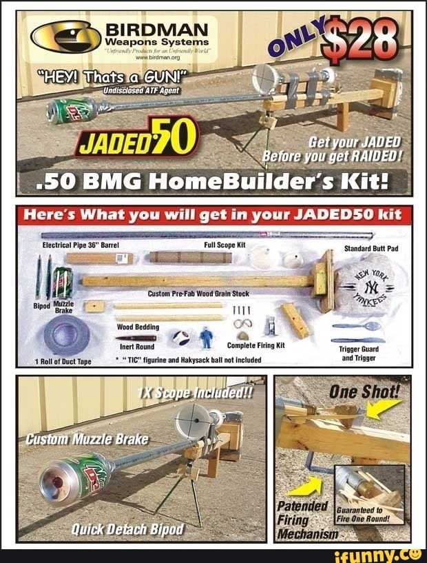 BIRDMAN Weapons Systems Hey! Thats GUN" .50 BMG HomeBuilder's Kit: Kit ...